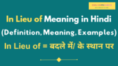 In Lieu of Meaning in Hindi | Meaning of In Lieu of in Hindi | In Lieu ...