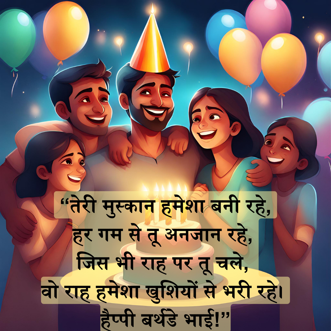 50+ Birthday wishes for brother in Hindi | Bhai ka Birthday Shayari ...